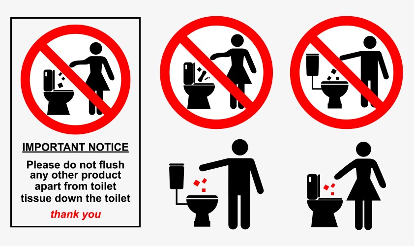 Toilet signs and restroom icons wc symbols Vector Image
