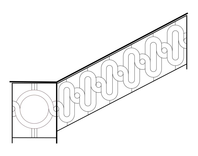 Decorative forged metal elements set black Vector Image