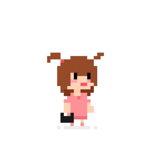 Cute anime girl pixel image for game assets Vector Image