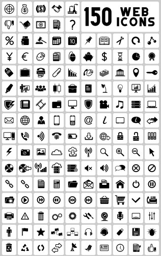 100 data visualization icons set simple style Vector Image