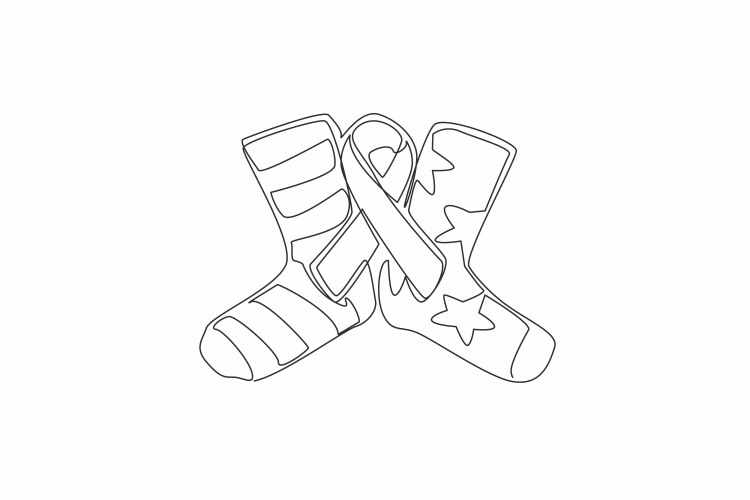 Continuous one line drawing campaign ribbon Vector Image