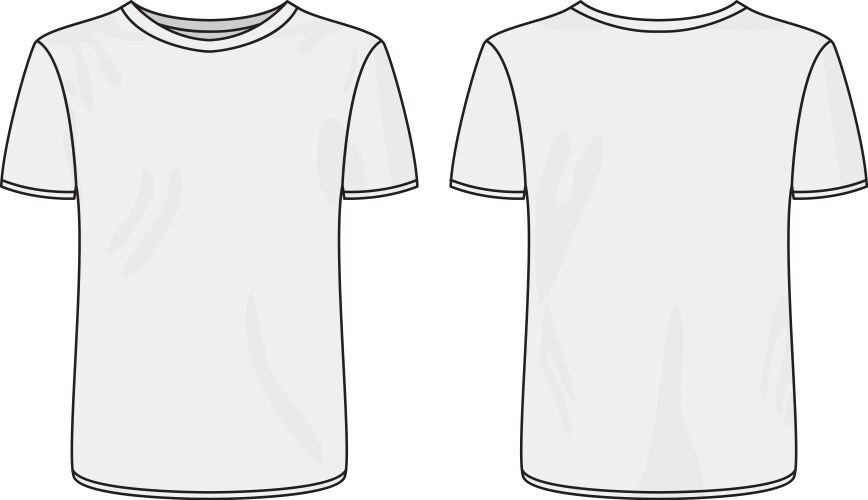 T shirt template front and back Vector Images & Graphics for Commercial ...