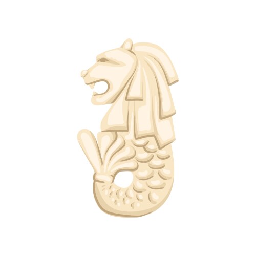 Merlion statue on blue Royalty Free Vector Image