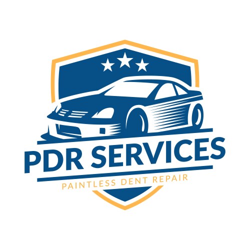 Paintless dent repair logo pdr service Royalty Free Vector