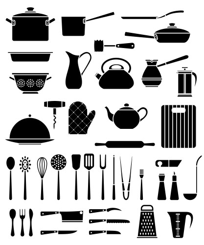 Cookware kitchen set Royalty Free Vector Image