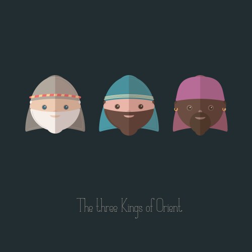 Three kings of orient wisemen Royalty Free Vector Image
