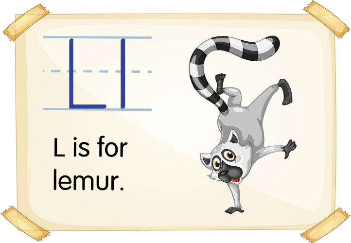 Bamboo letter l Royalty Free Vector Image - VectorStock