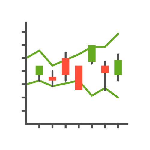 Candlestick chart logo design Royalty Free Vector Image