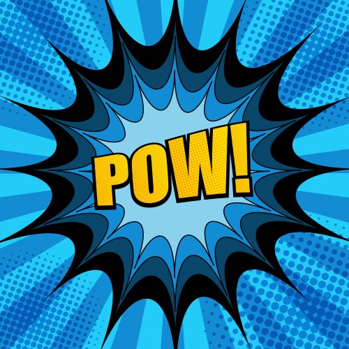 Comic pow wording template Royalty Free Vector Image