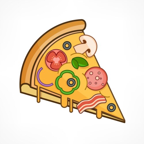 Delicious Pizza Slice Royalty Free Vector Image
