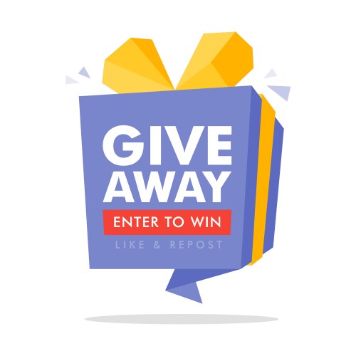 Giveaway logo template for social media post Vector Image