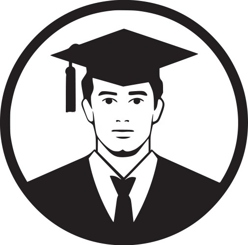 Grad - minimalist and flat logo Royalty Free Vector Image