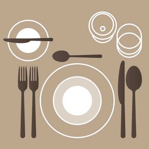 Place setting Royalty Free Vector Image - VectorStock