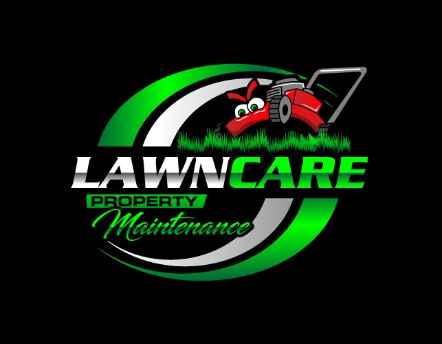 Lawn Care Mascot Logo Template Royalty Free Vector Image