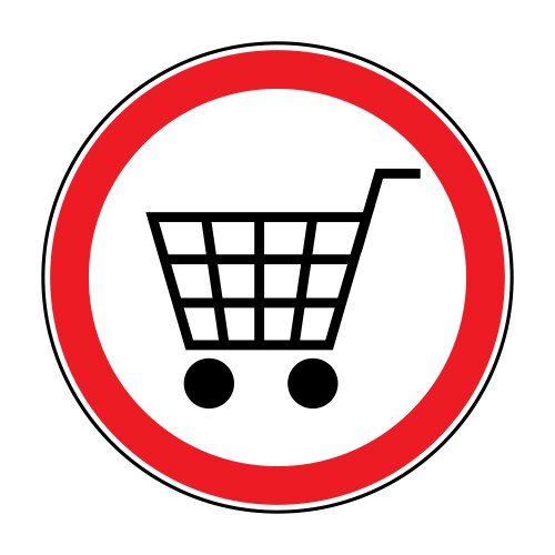 No shopping cart sign Royalty Free Vector Image
