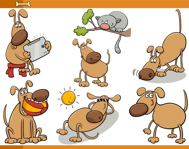 Sniffing dog cartoon Royalty Free Vector Image