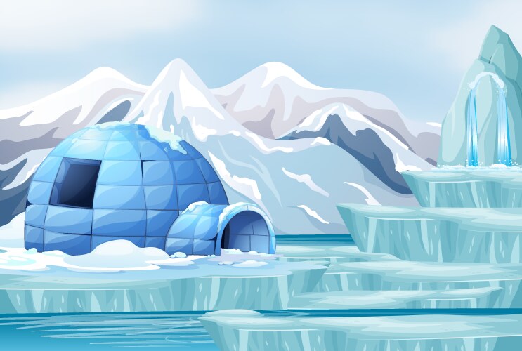 Igloo background Royalty Free Vector Image - VectorStock