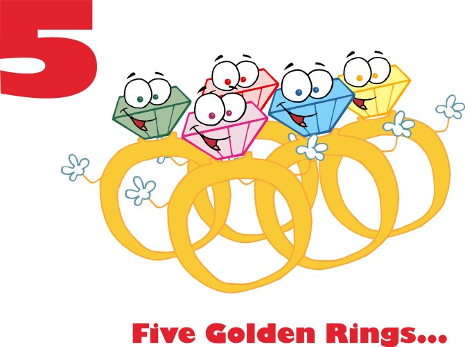 Cartoon diamond engagement ring in box Royalty Free Vector