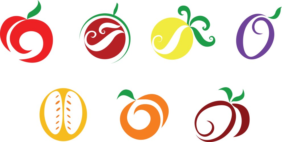 Fruit Vector Logo Fresh Fruit Juice Logo Vector Design Afbeelding Door