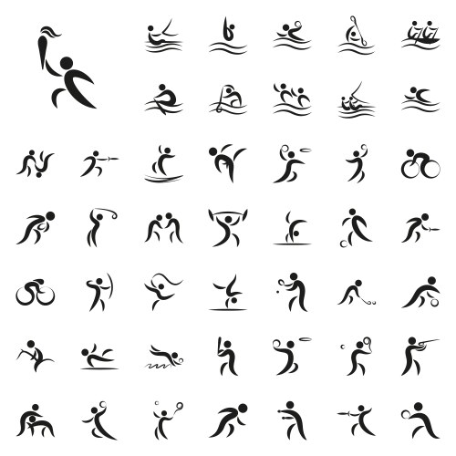 Olympic combat sports logos collection of summer Vector Image