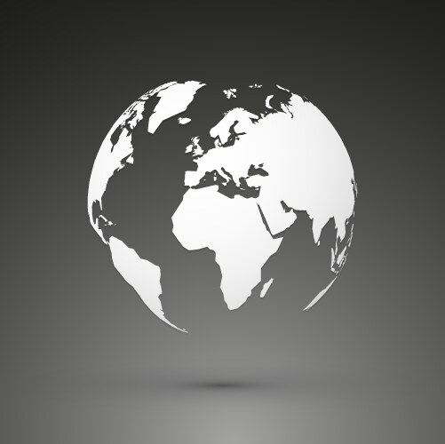 Red geometric world map Royalty Free Vector Image