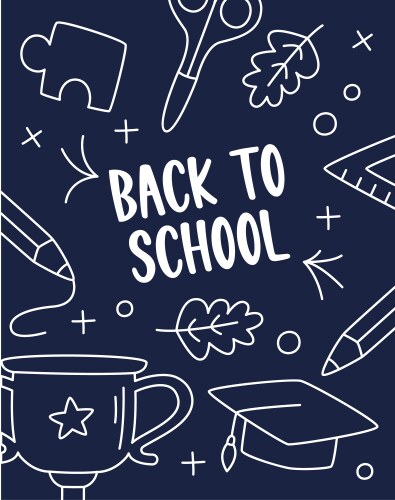 School time doodle poster Royalty Free Vector Image
