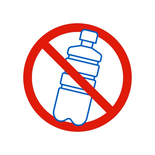 Plastic bag ban sign Royalty Free Vector Image