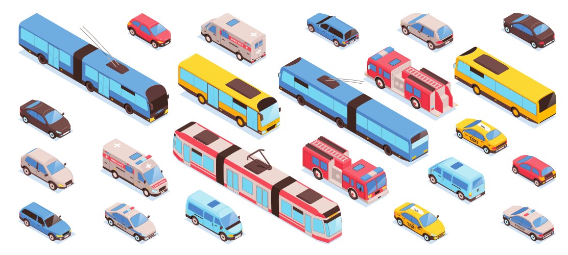 Urban public transport collection Royalty Free Vector Image
