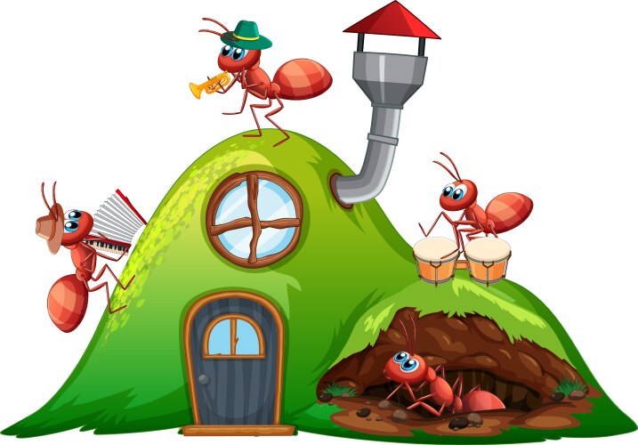 Ant builder with tool Royalty Free Vector Image