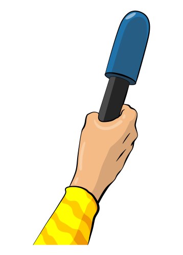 Journalist in pop art comic style hand hold Vector Image