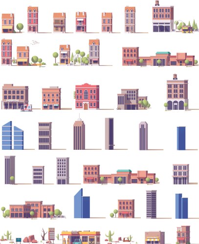 Different buildings Royalty Free Vector Image - VectorStock