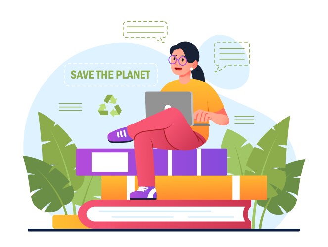 Save earth ecology poster for environment design Vector Image