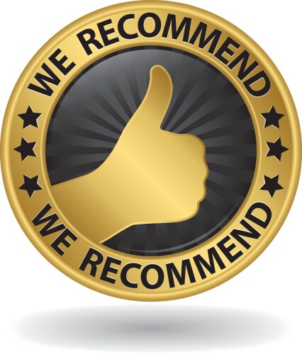 Experts recommend golden label Royalty Free Vector Image