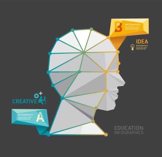 Infographic business head shape template design Vector Image