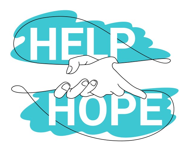 Help and hope charity concept Royalty Free Vector Image