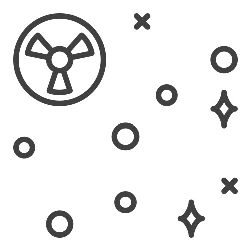 Nuclear power plant radiation factory outline Vector Image
