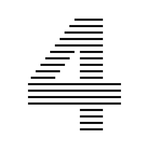 Number 4 logo lines abstract modern art Royalty Free Vector