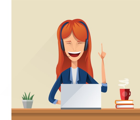 Call center staff Royalty Free Vector Image - VectorStock