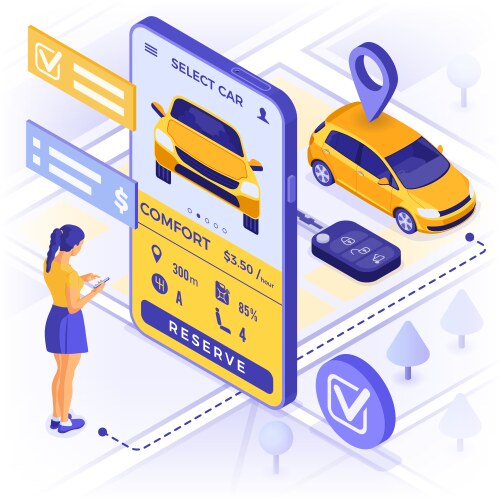 Logo for car sharing Royalty Free Vector Image