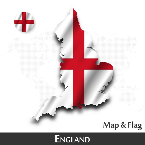 Cute happy funny united kingdom map and flag Vector Image