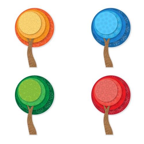 Four nature seasons color circle Royalty Free Vector Image