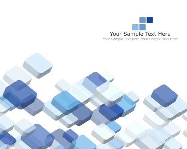 Abstract background with blue square shapes Vector Image