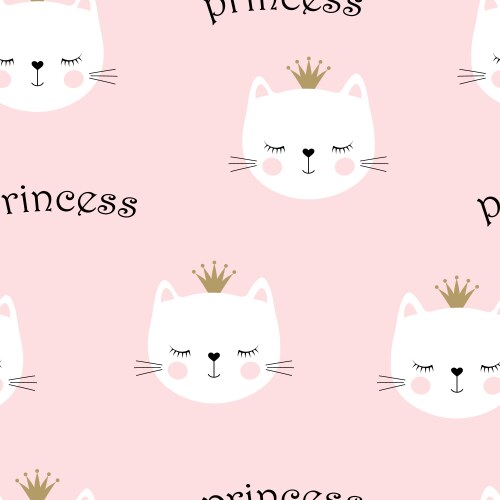 Cute princess cat Royalty Free Vector Image - VectorStock