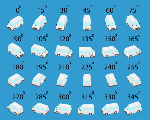 Isometric Car Sprite Vector Images (97)