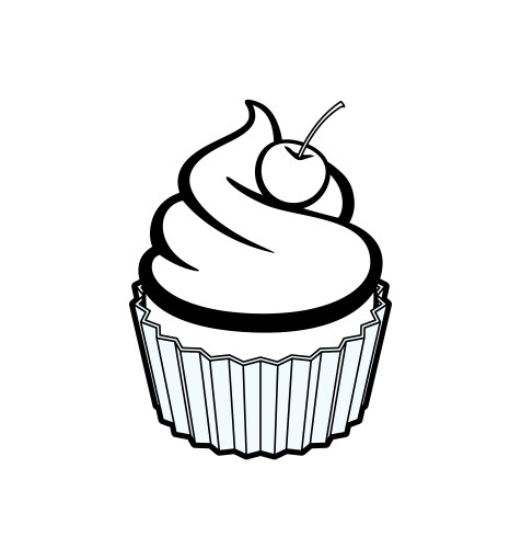 Cupcake outline Vector Images & Graphics for Commercial Use | VectorStock