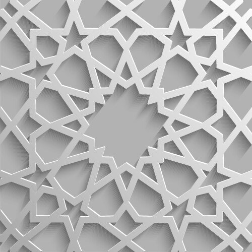 Seamless islamic pattern 3d traditional arabic Vector Image