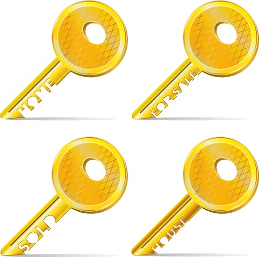 Gold key Royalty Free Vector Image - VectorStock