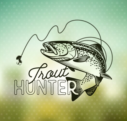 Trout fishing Royalty Free Vector Image - VectorStock