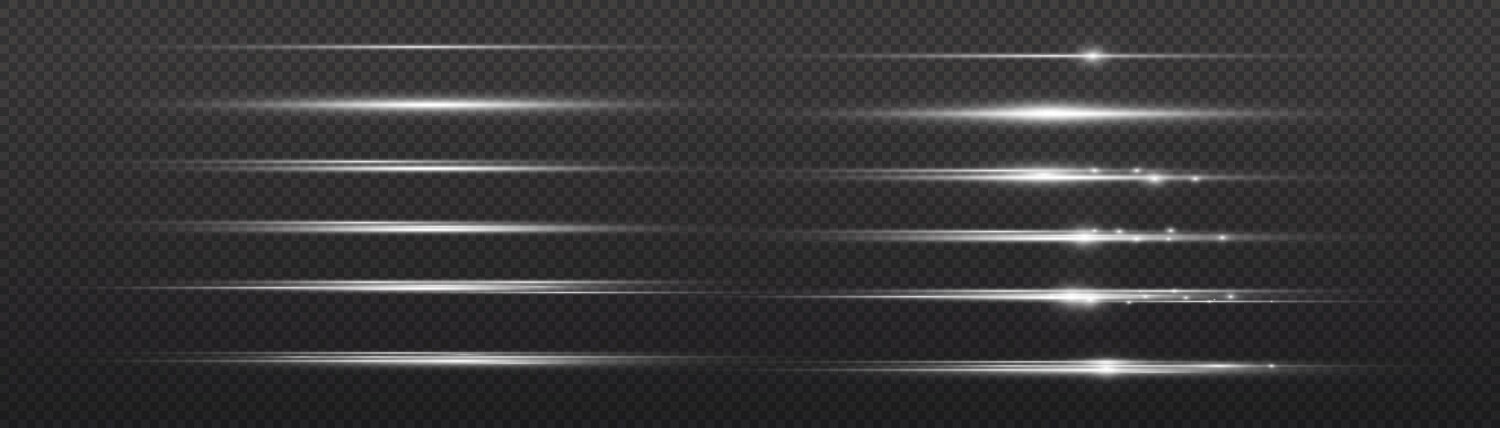 White glowing rays sparkle horizontal light line Vector Image