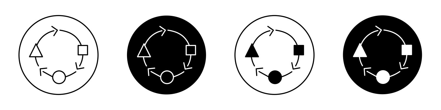 Adaptation icon set black filled and outlined – Royalty-Free Vector ...